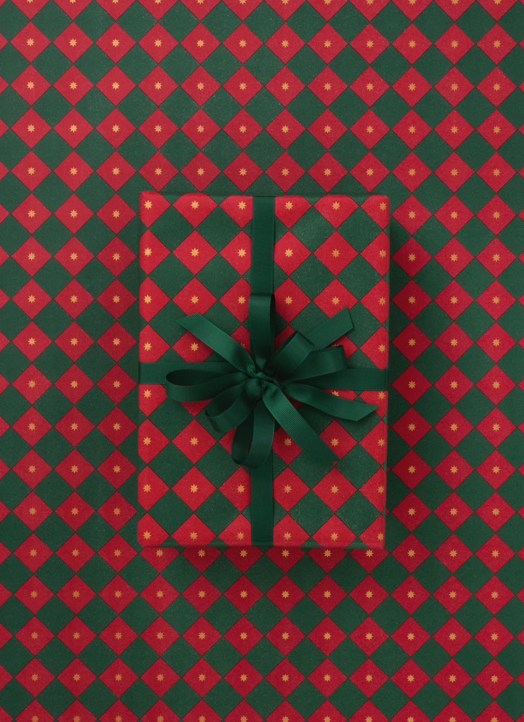 Checkerboard Dark Green & Red 10M Wrapping Paper – The Vandoros Store